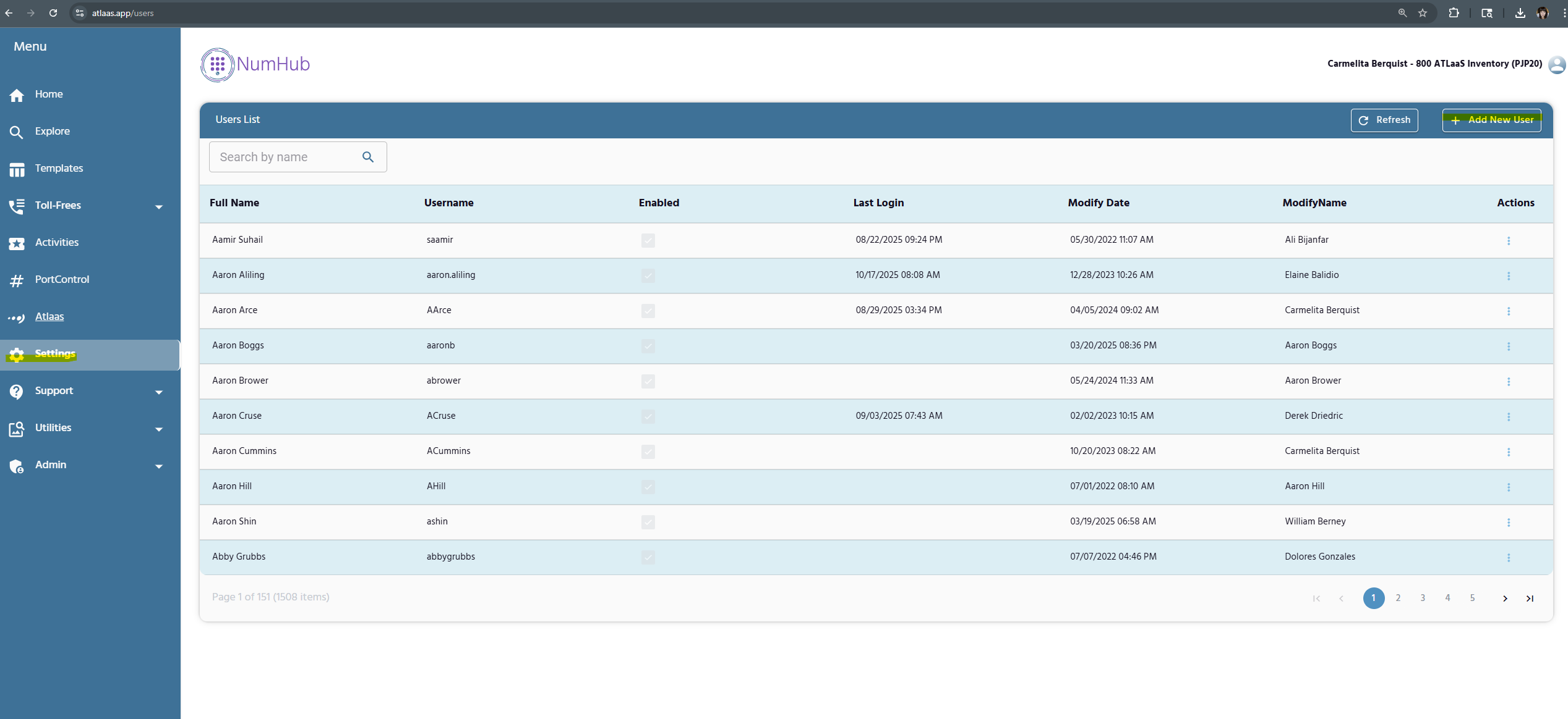 Adding a new User to NumHub – ATL Communications